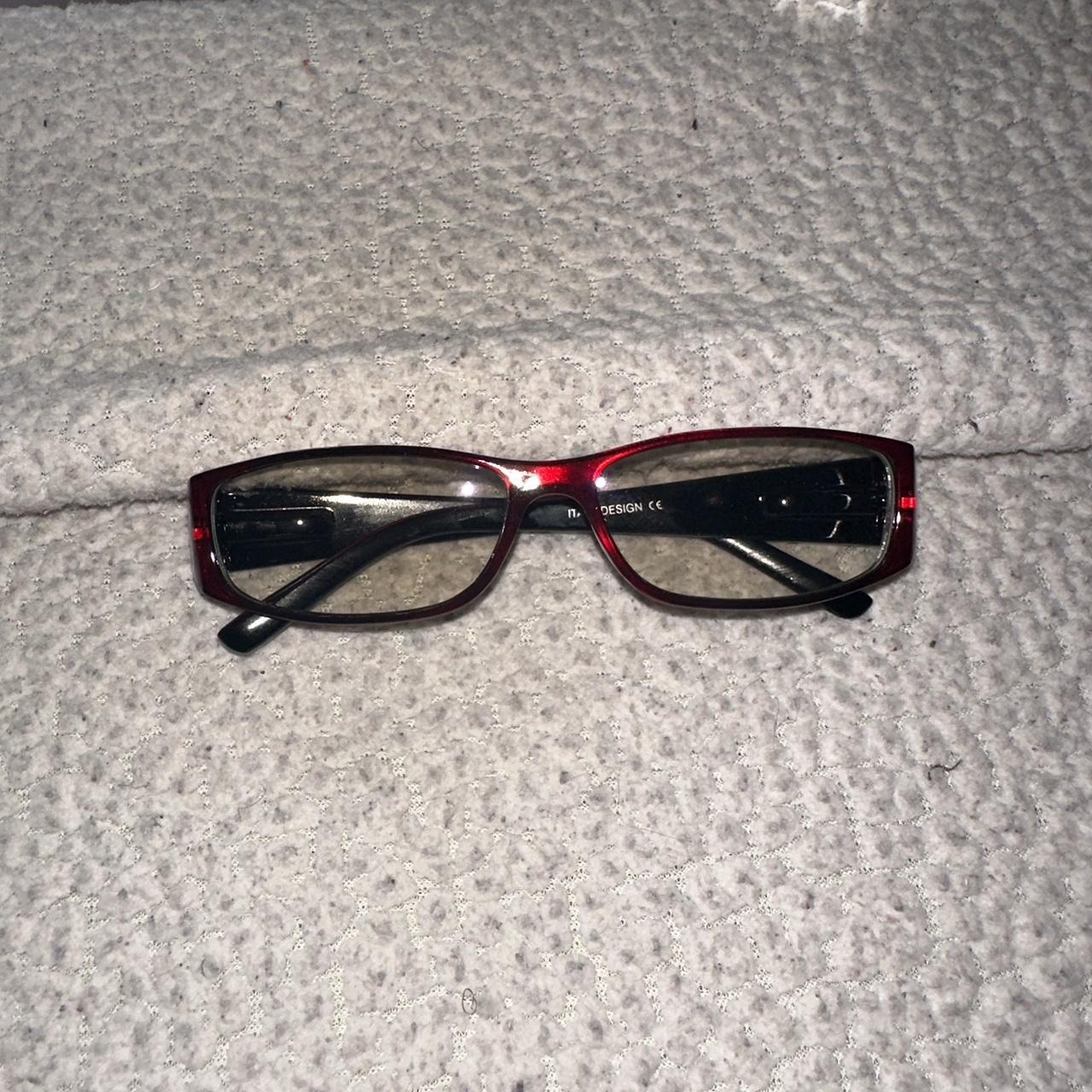 Red frame eye glasses NON PRESCRIPTION... - Depop