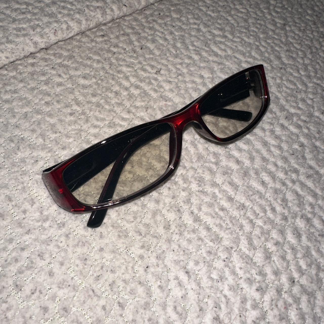 Red frame eye glasses NON PRESCRIPTION... - Depop