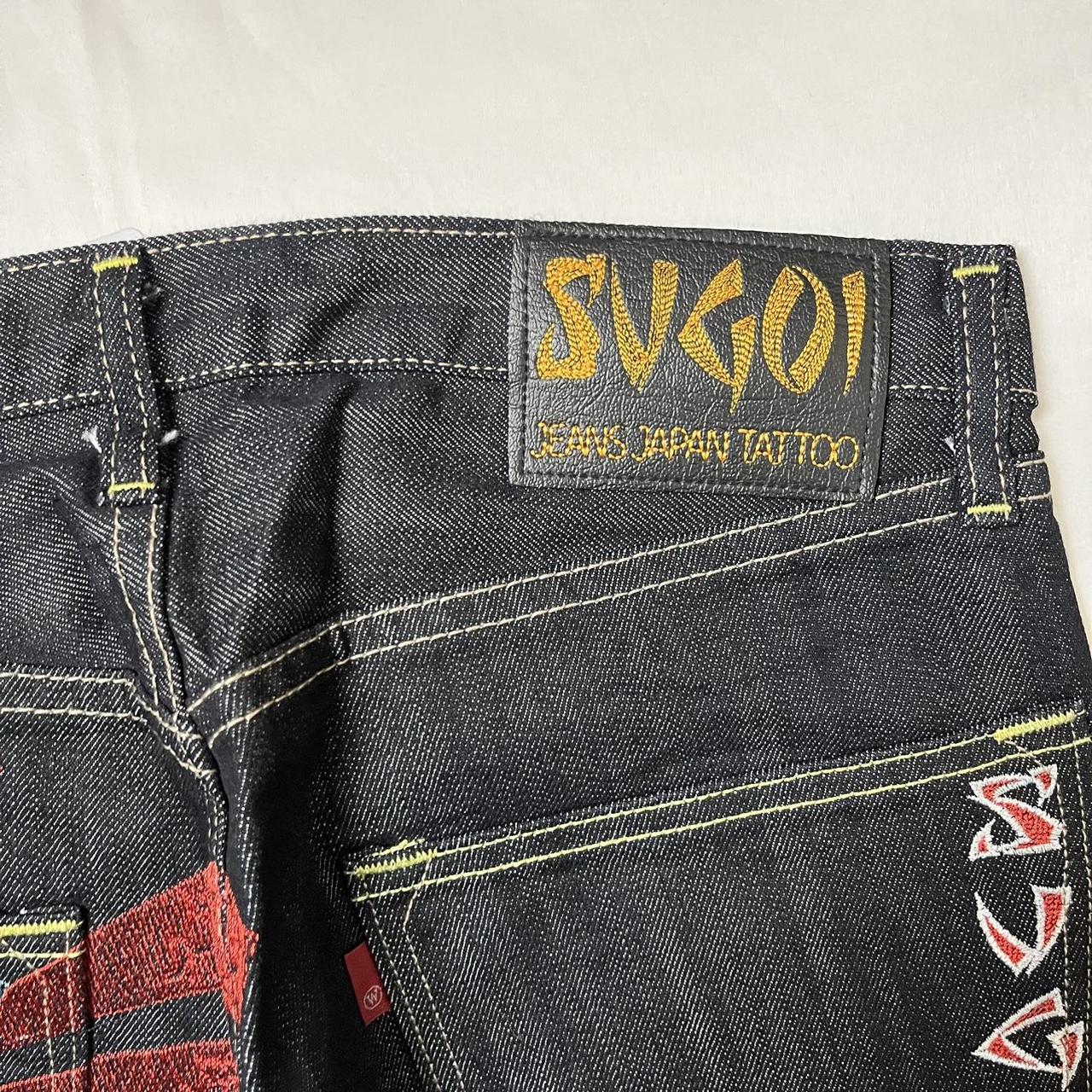 Japanese Sugoi Embroidered Samurai Denim Jeans 100%... - Depop