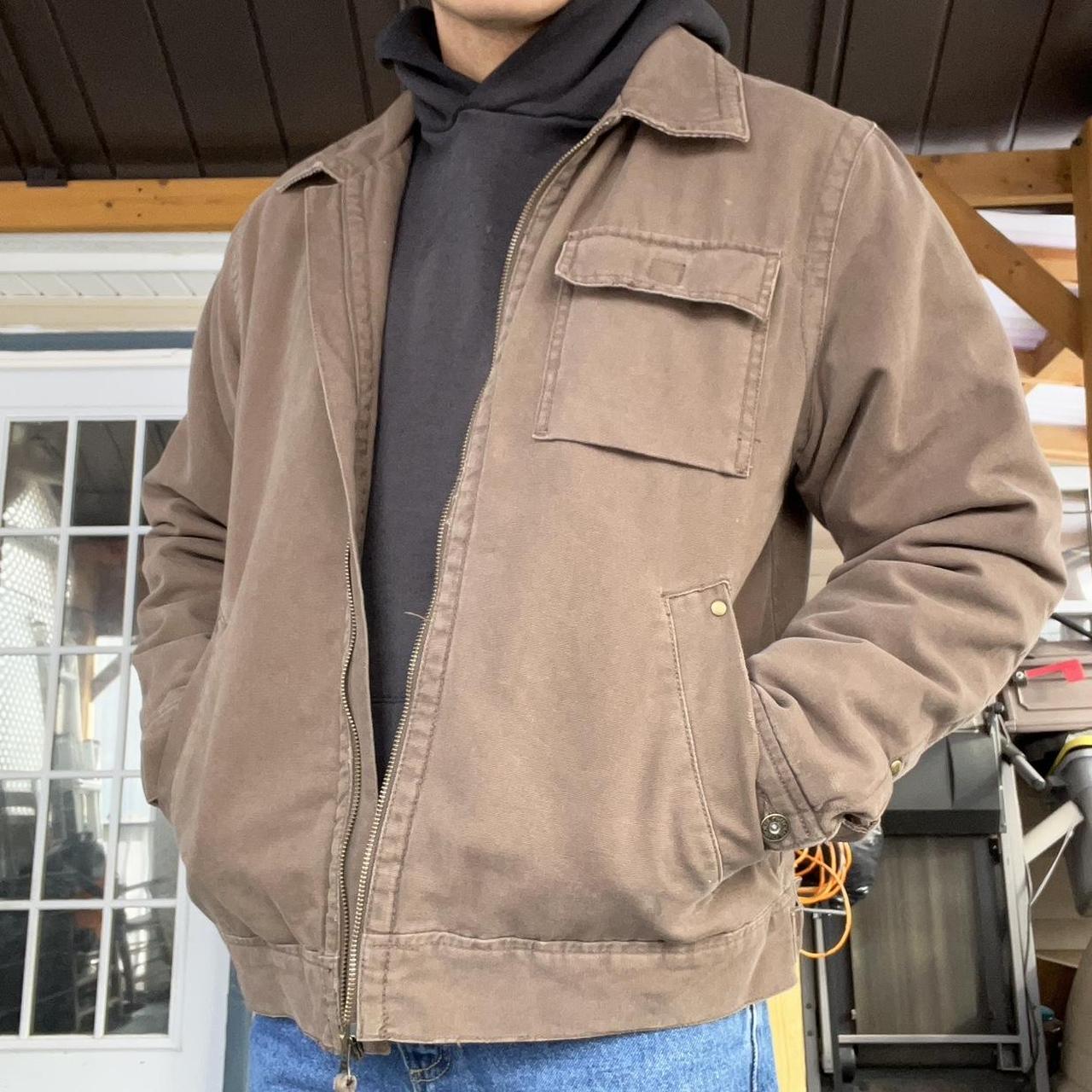 Brown Work Jacket -cherokee size M -very nice fit... - Depop