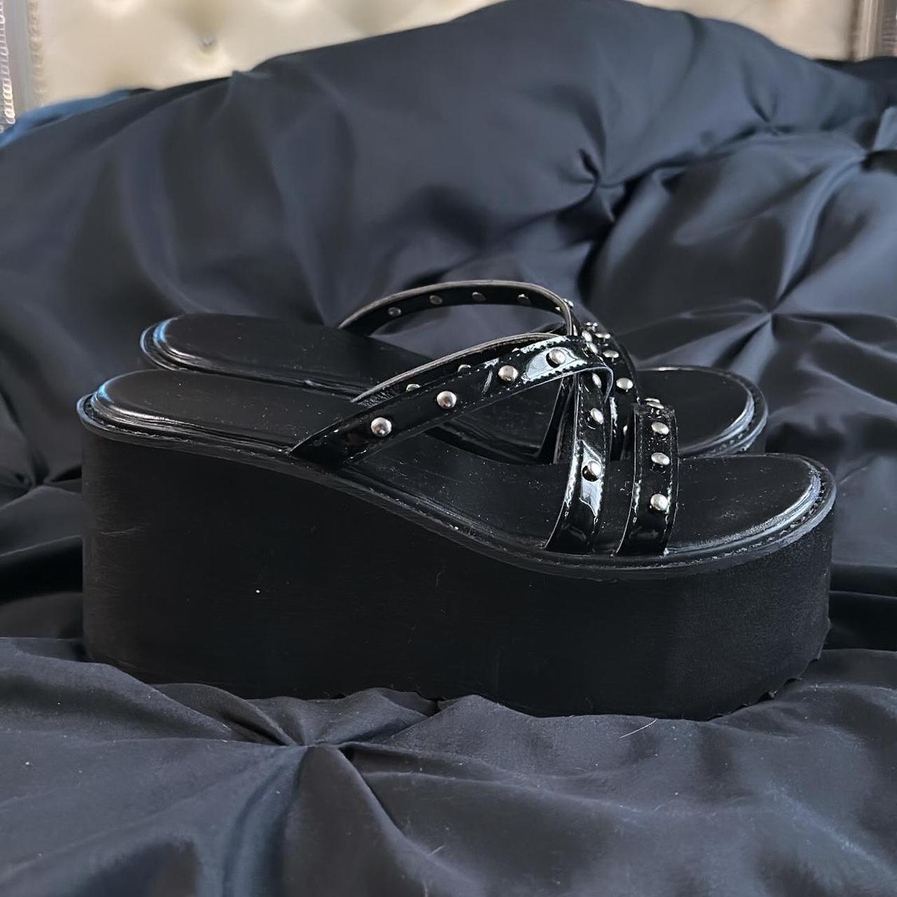 demonia cult // black platform sandals - Depop