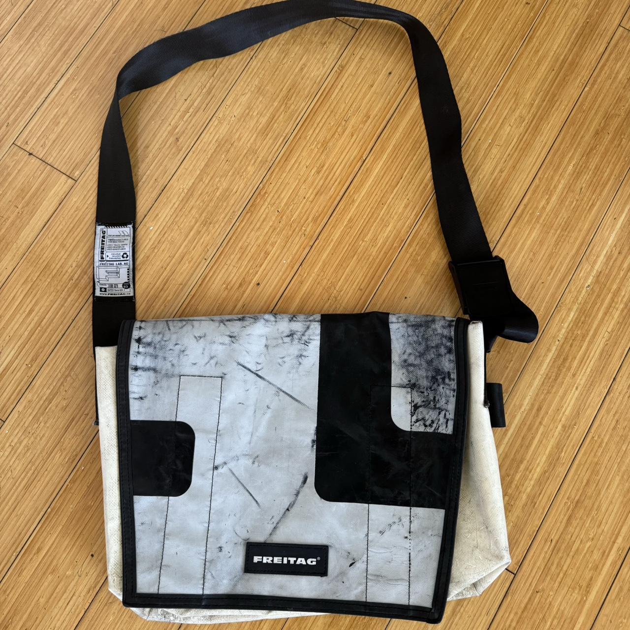 Freitag vintage black and white crossbody... - Depop