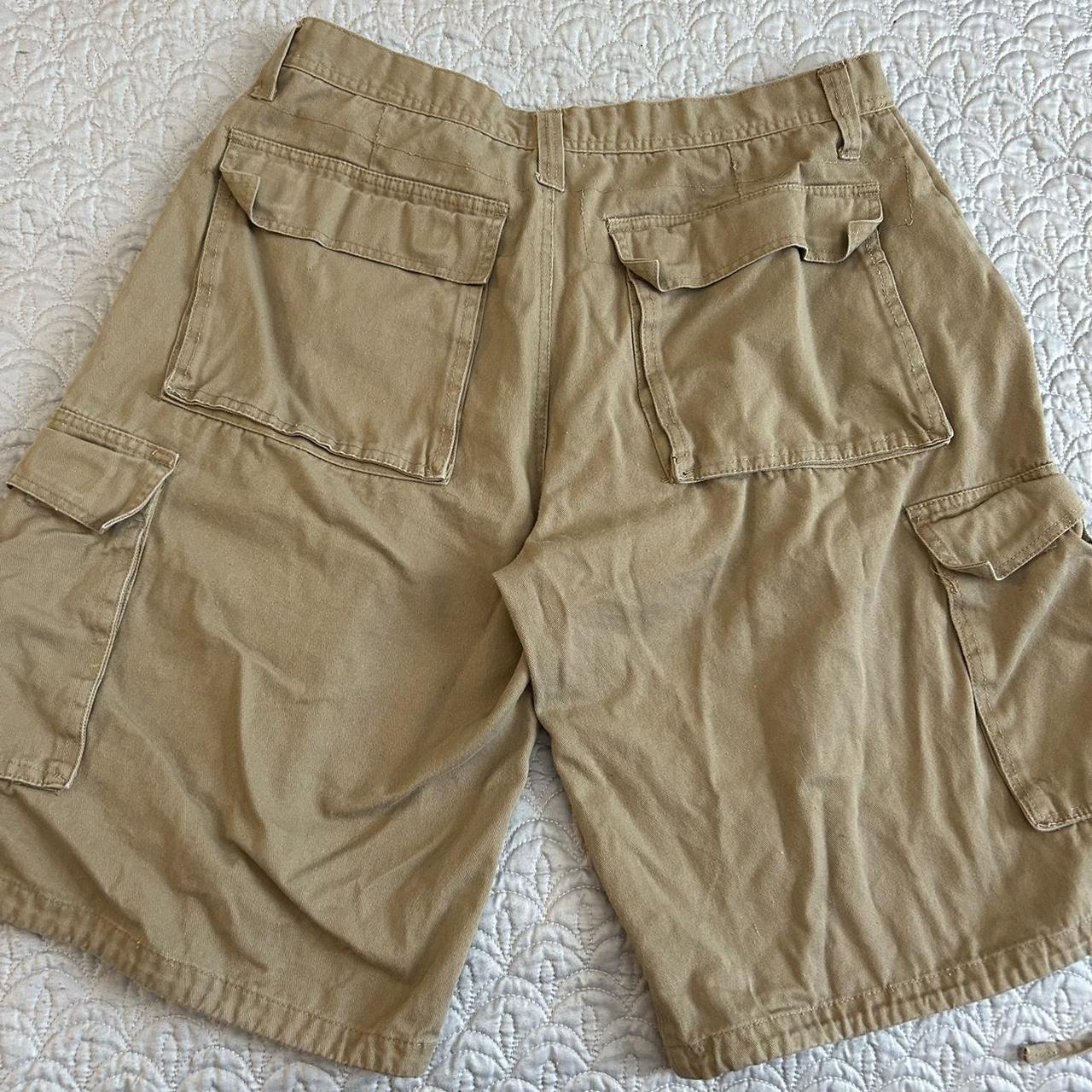 baggy tan/khaki jorts! - brand: angel wear -... - Depop