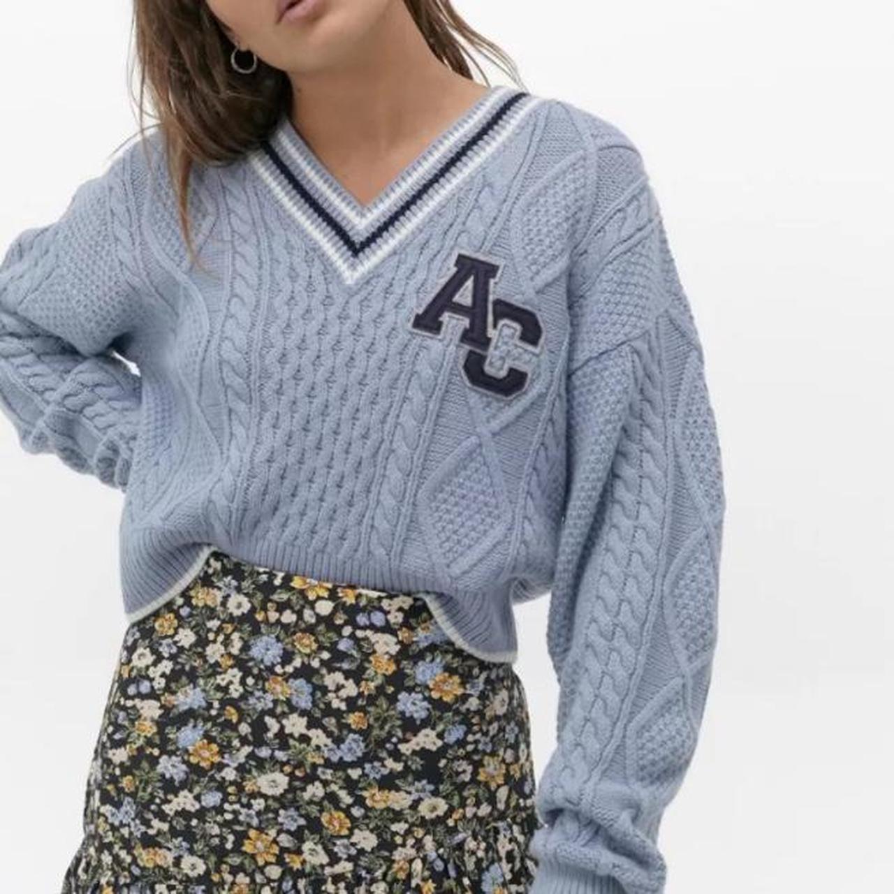 Urban Outfitters Blue varsity jumper Few signs of... - Depop