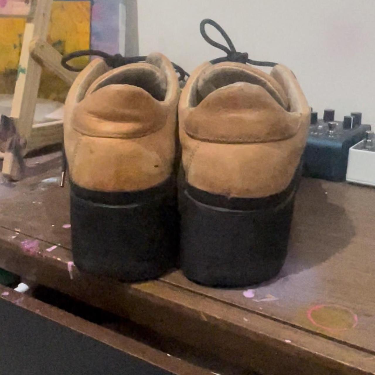 Vintage black and orange low top swear platforms!... - Depop