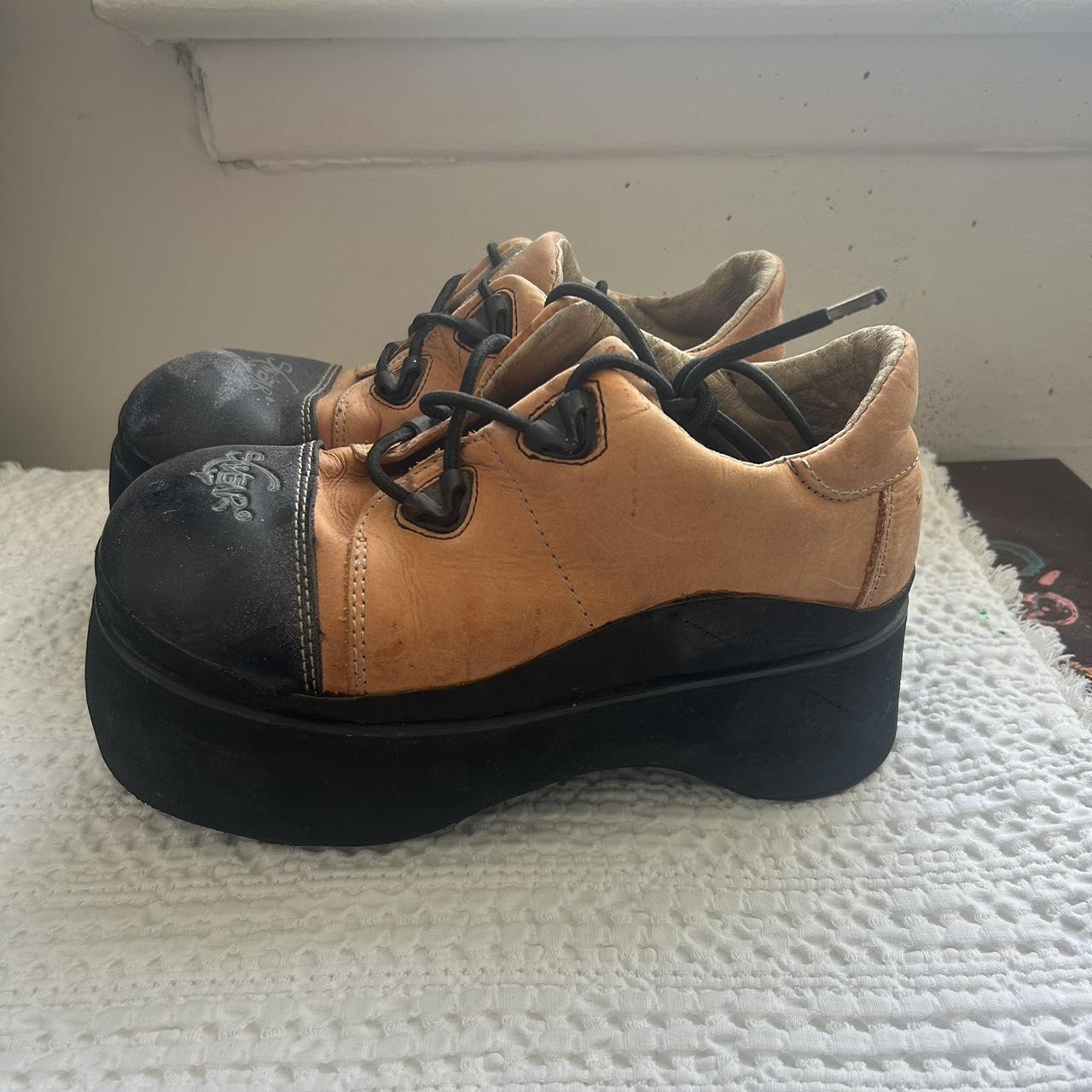 Y2K Vintage swear London rave platforms Orange... - Depop