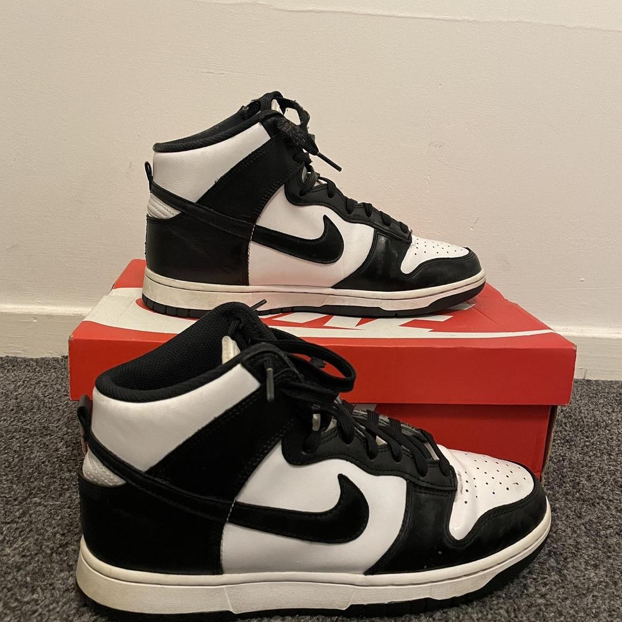 NIKE PANDA DUNK HIGH #nike #panda #dunk #trainers... - Depop