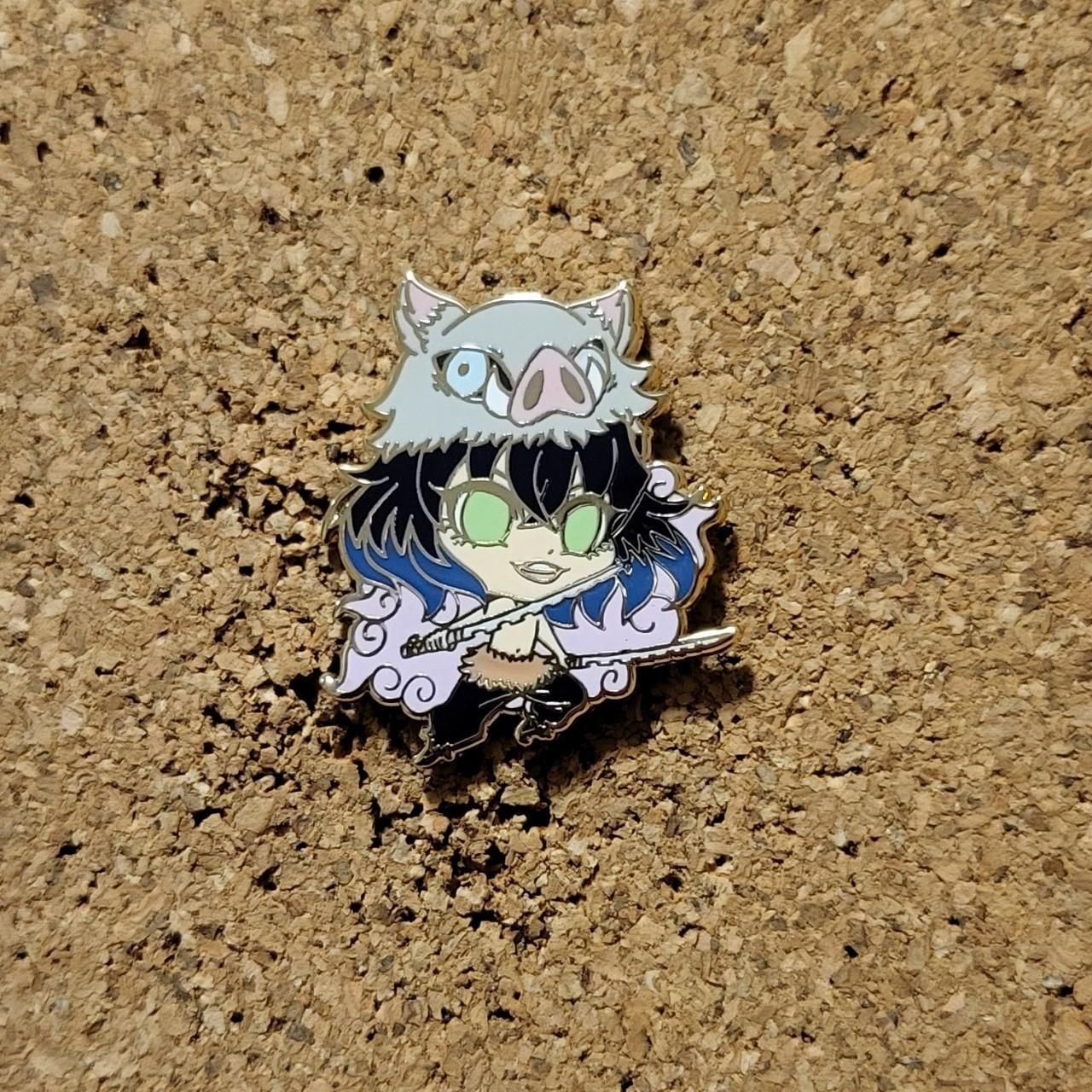 Inosuke Hashibira enamel pin from personal... - Depop
