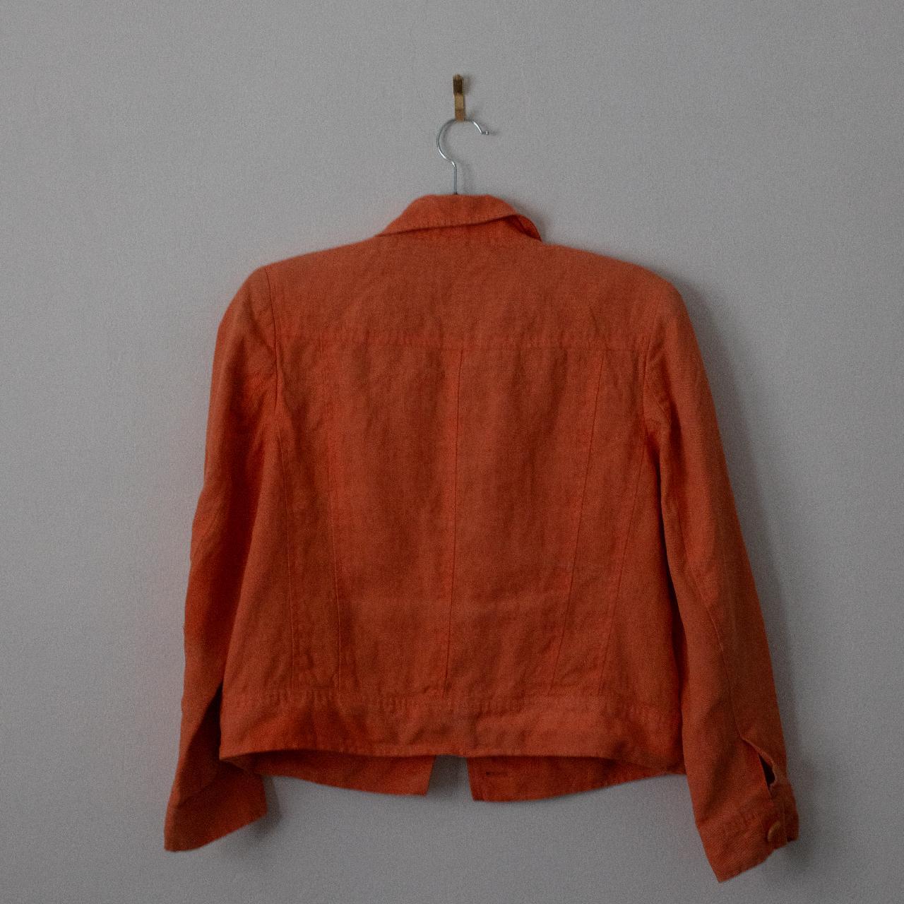 Talbots Orange Linen Blazer Light material Built-in... - Depop