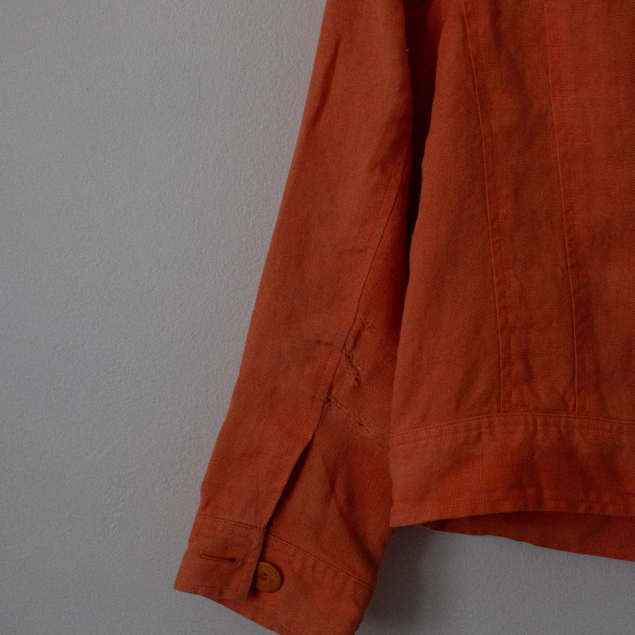 Talbots Orange Linen Blazer Light material Built-in... - Depop