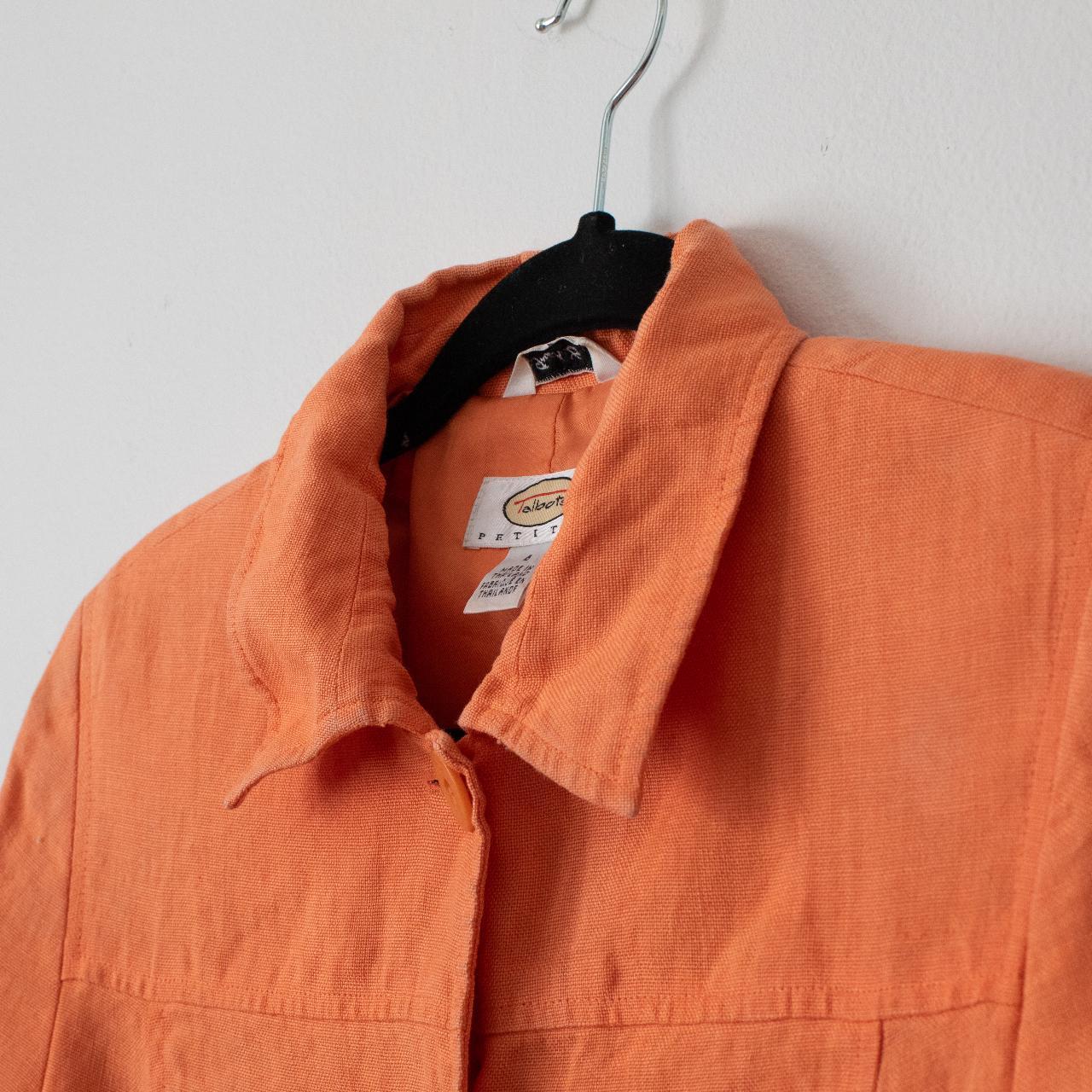 Talbots Orange Linen Blazer Light material Built-in... - Depop