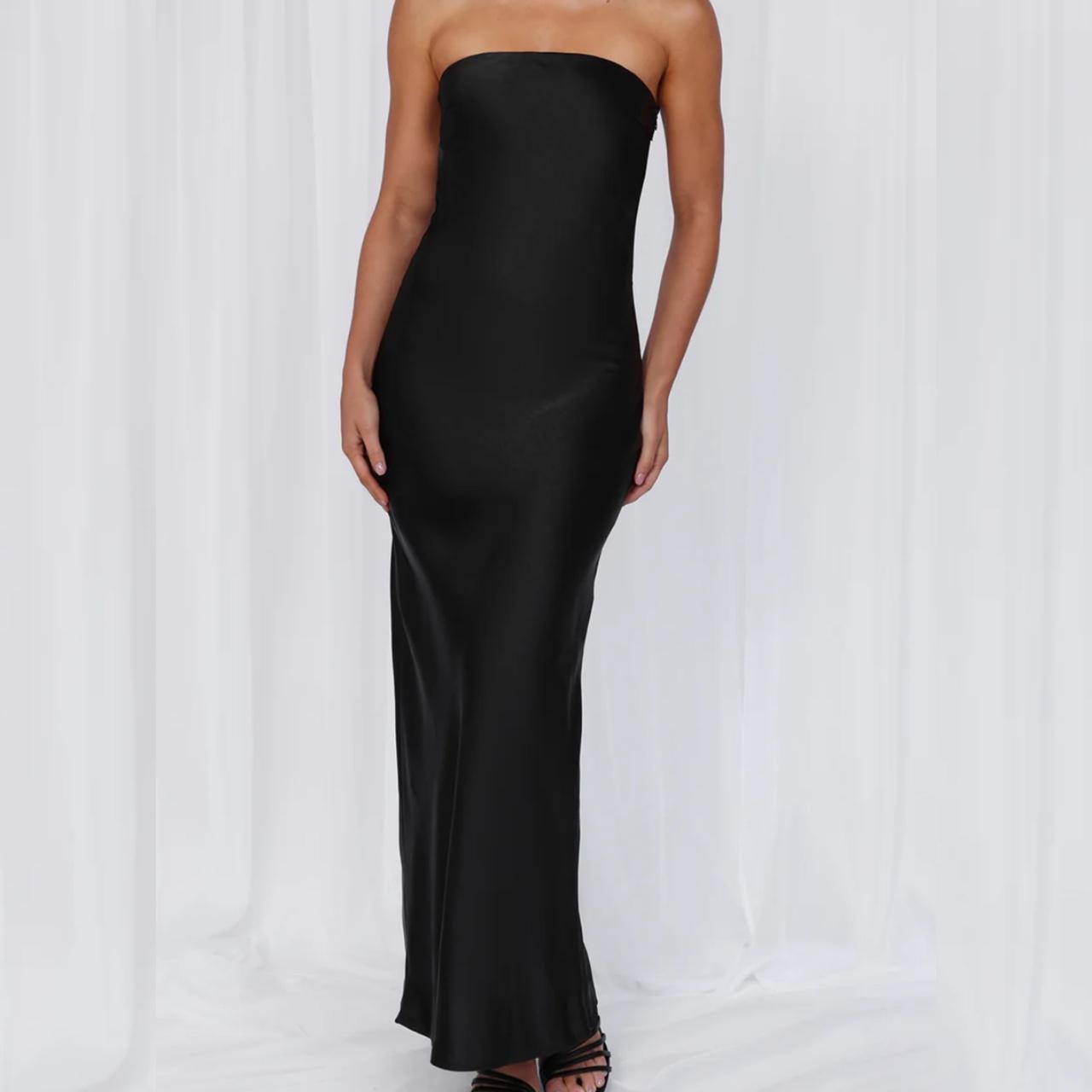 hello molly the felicity strapless satin maxi dress... | Depop