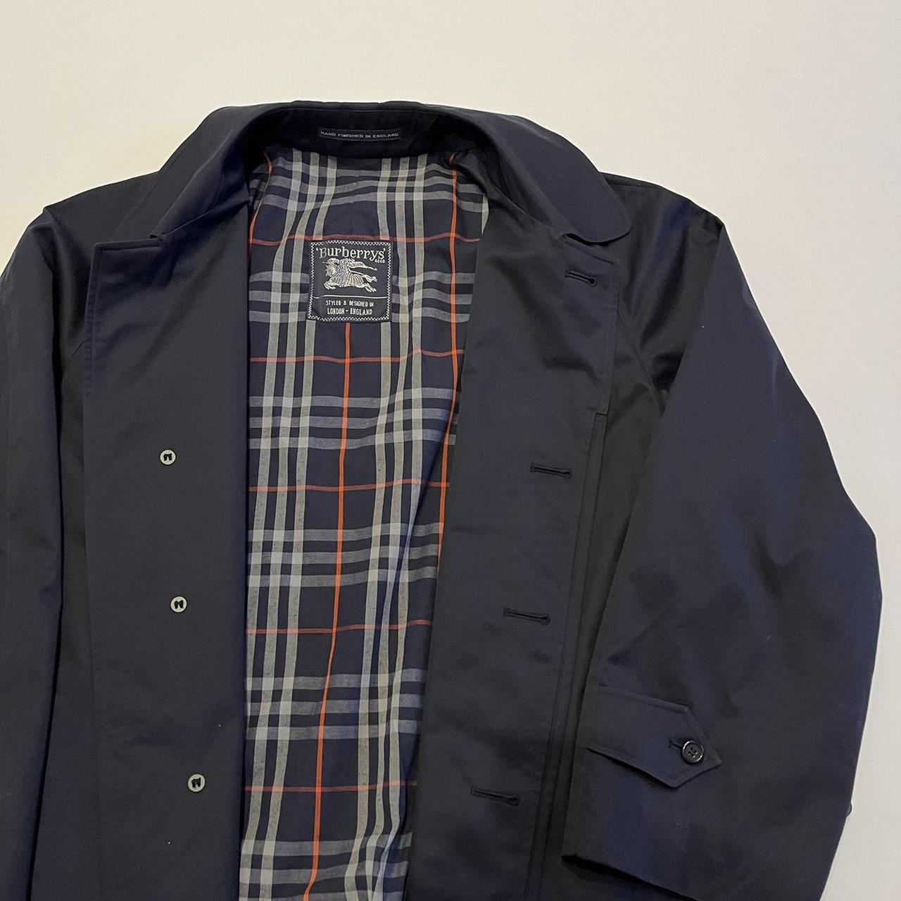 Burberry Vintage Navy Coat Trench 90s elegant... - Depop