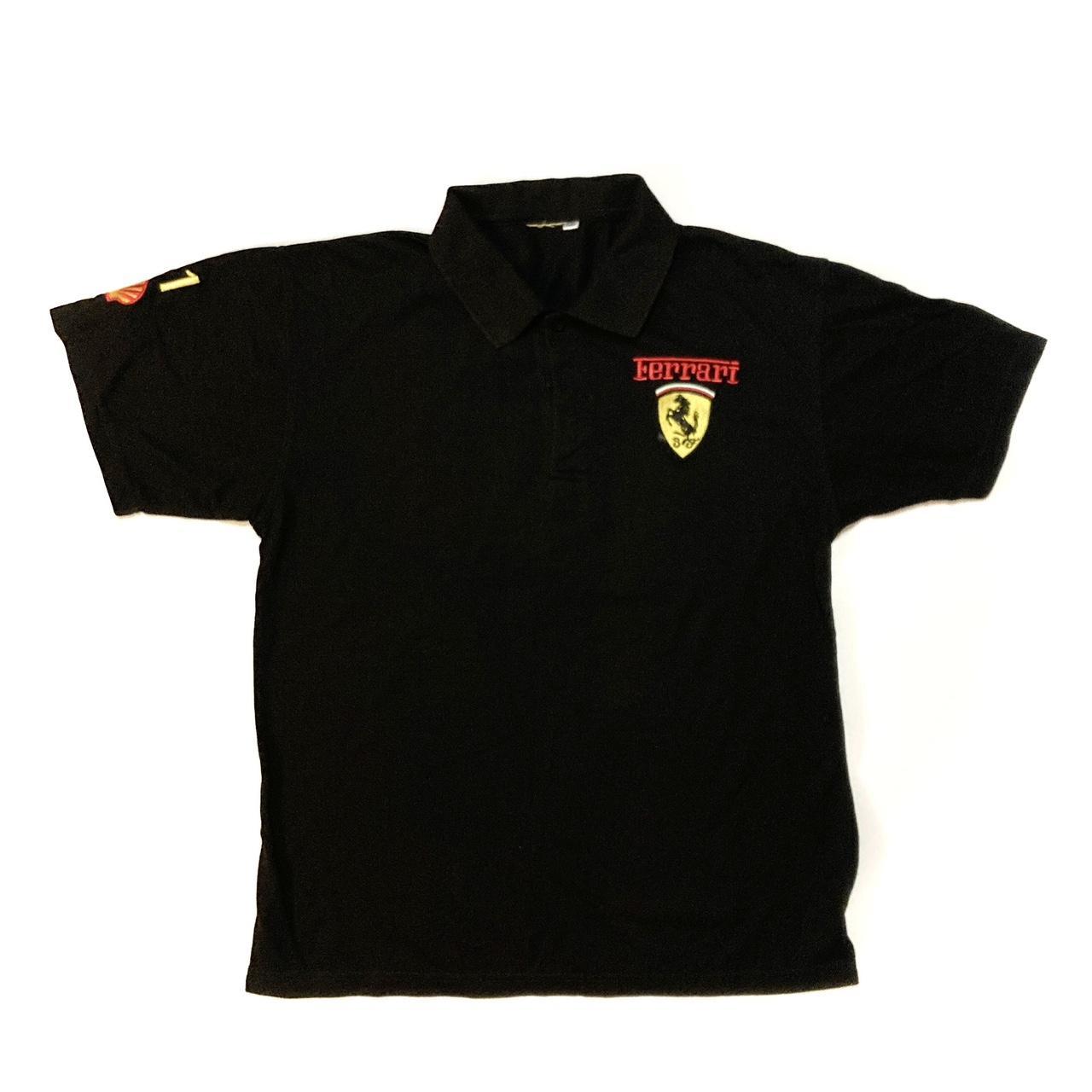 Ferrari black polo shirt Formula 1 racing sportswear... - Depop