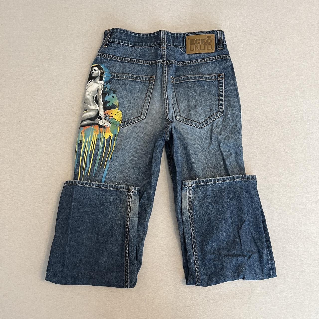 Ecko Unltd Jeans Baggy Fit Rap Hip Hop Graphic... - Depop
