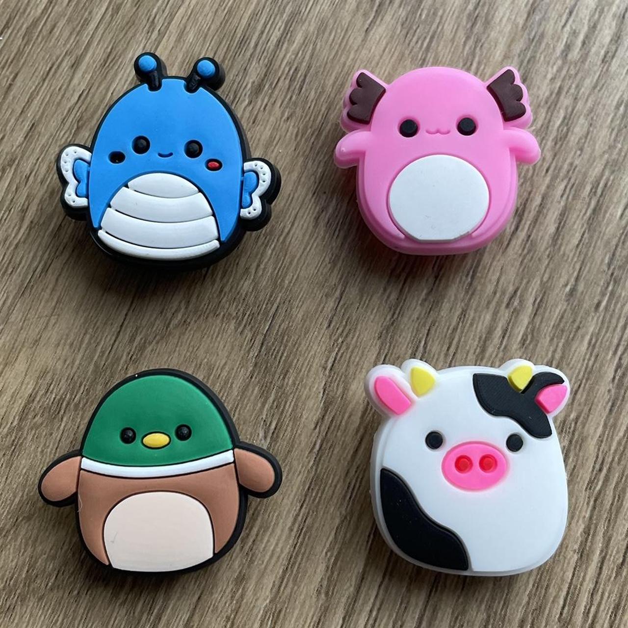 4 squishmallow plushies croc charms shoe jibbitz... - Depop