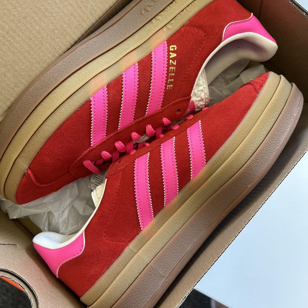 adidas gazelle bold collegiate red pink UK5.5... - Depop