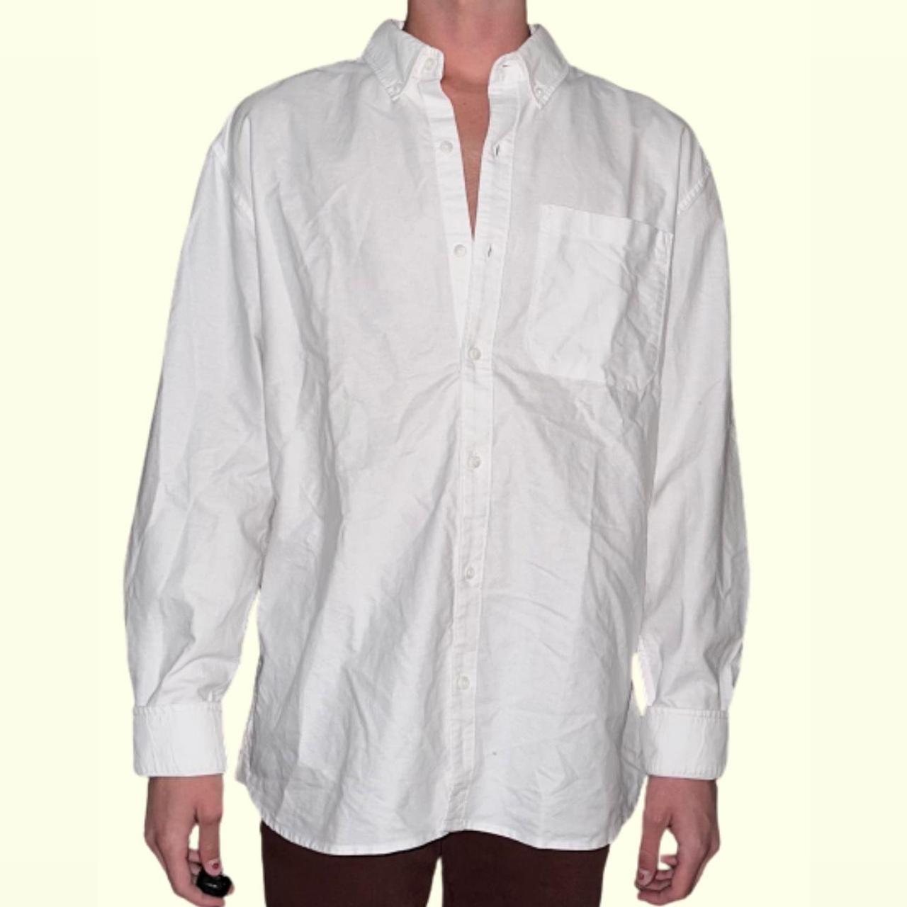 TopMan white button-down 👔 size: L 🧵 material... - Depop