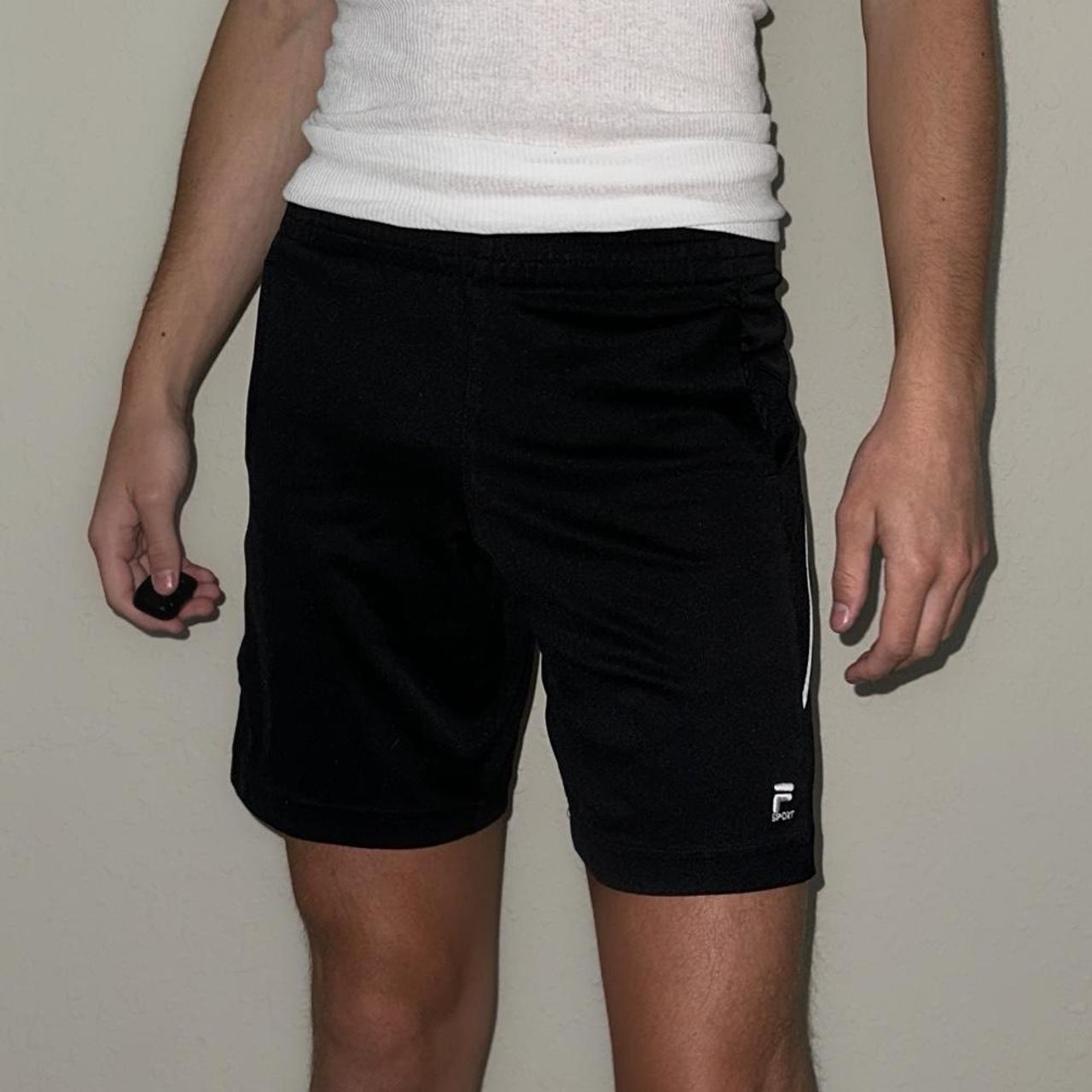 Fila Men's Black and White Shorts | Depop