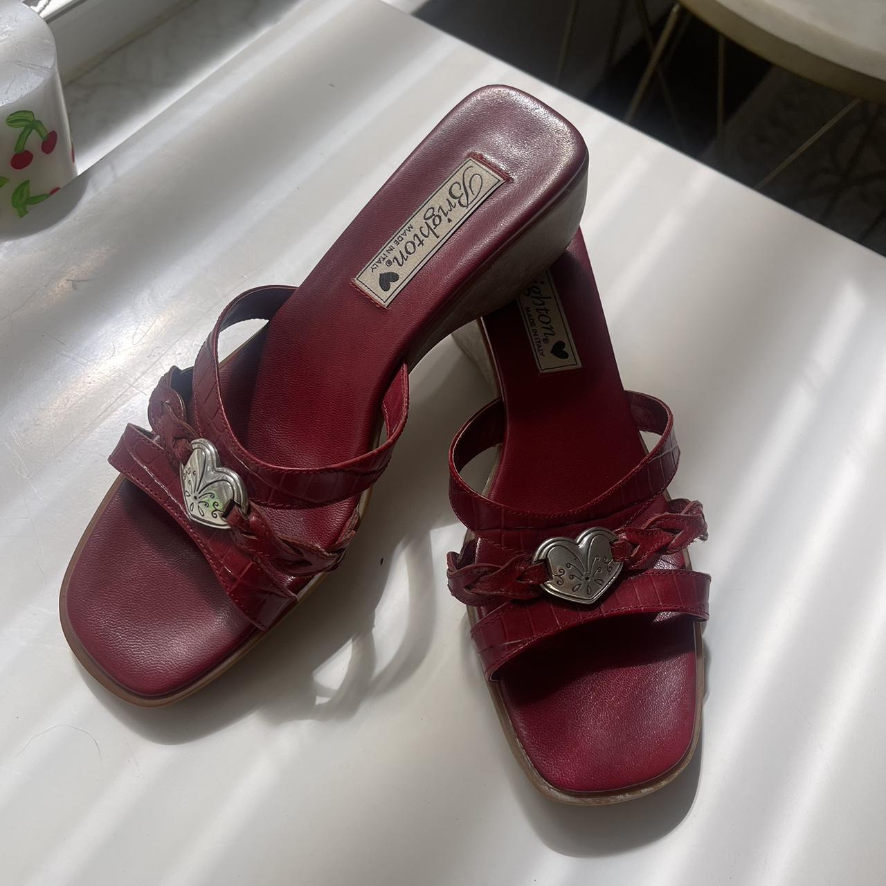 Cherry red and silver heart sandals, passed down... - Depop