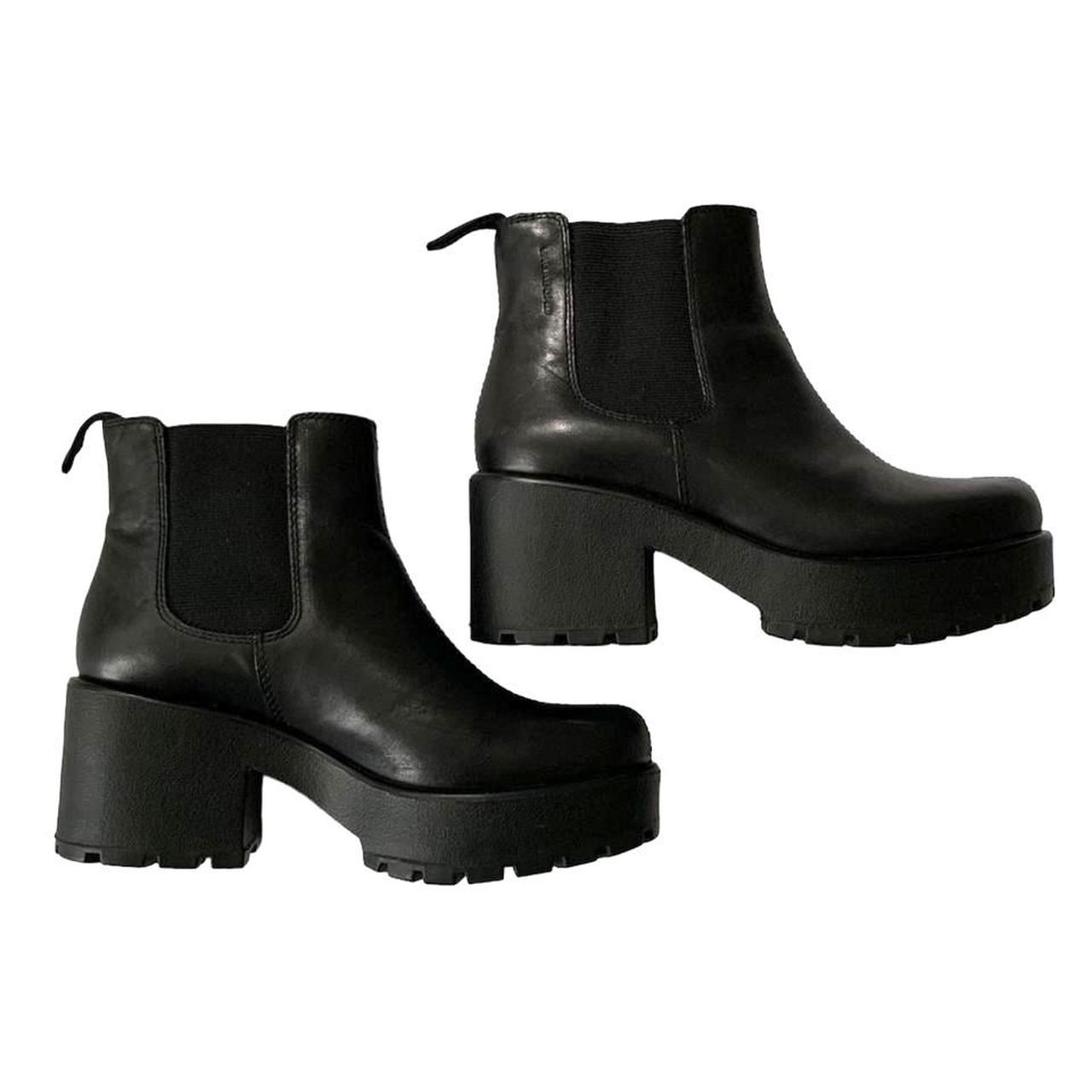 Vagabond Platform Chelsea Black Leather Ankle Boots.... - Depop