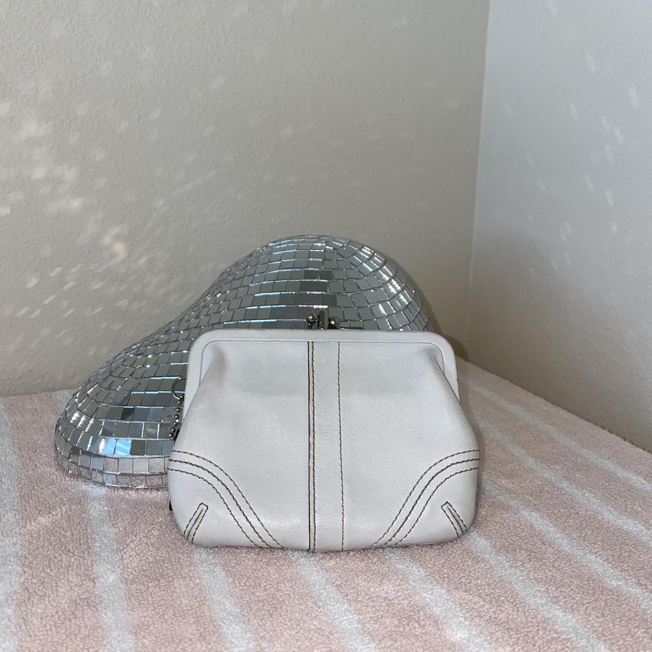 Off-white/ light gray double kiss lock wallet/ coin... - Depop