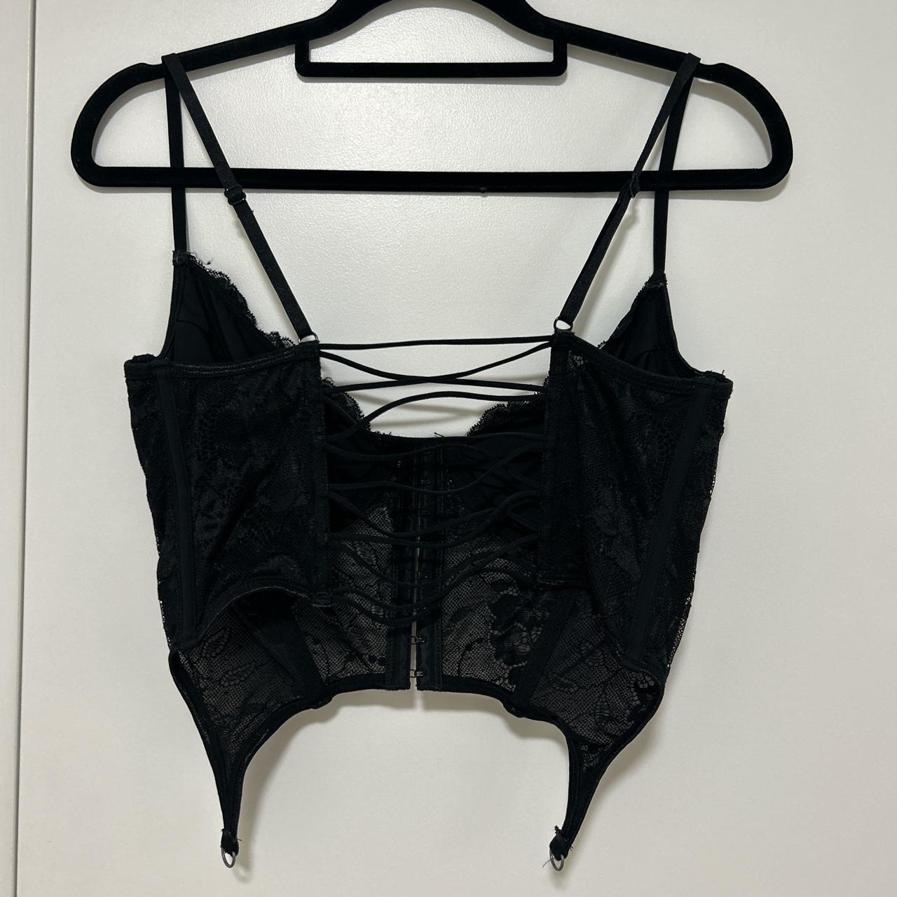 Glassons Black Lace Corset Size 12 - Depop