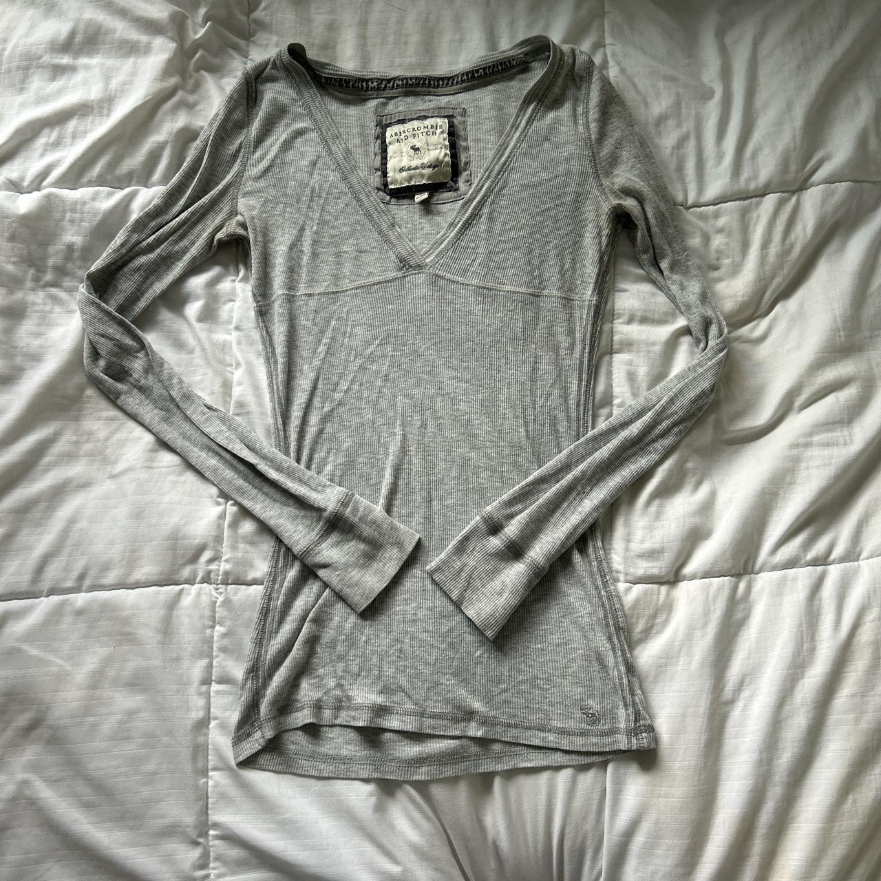 vintage 2000s abercrombie & fitch heather grey... - Depop