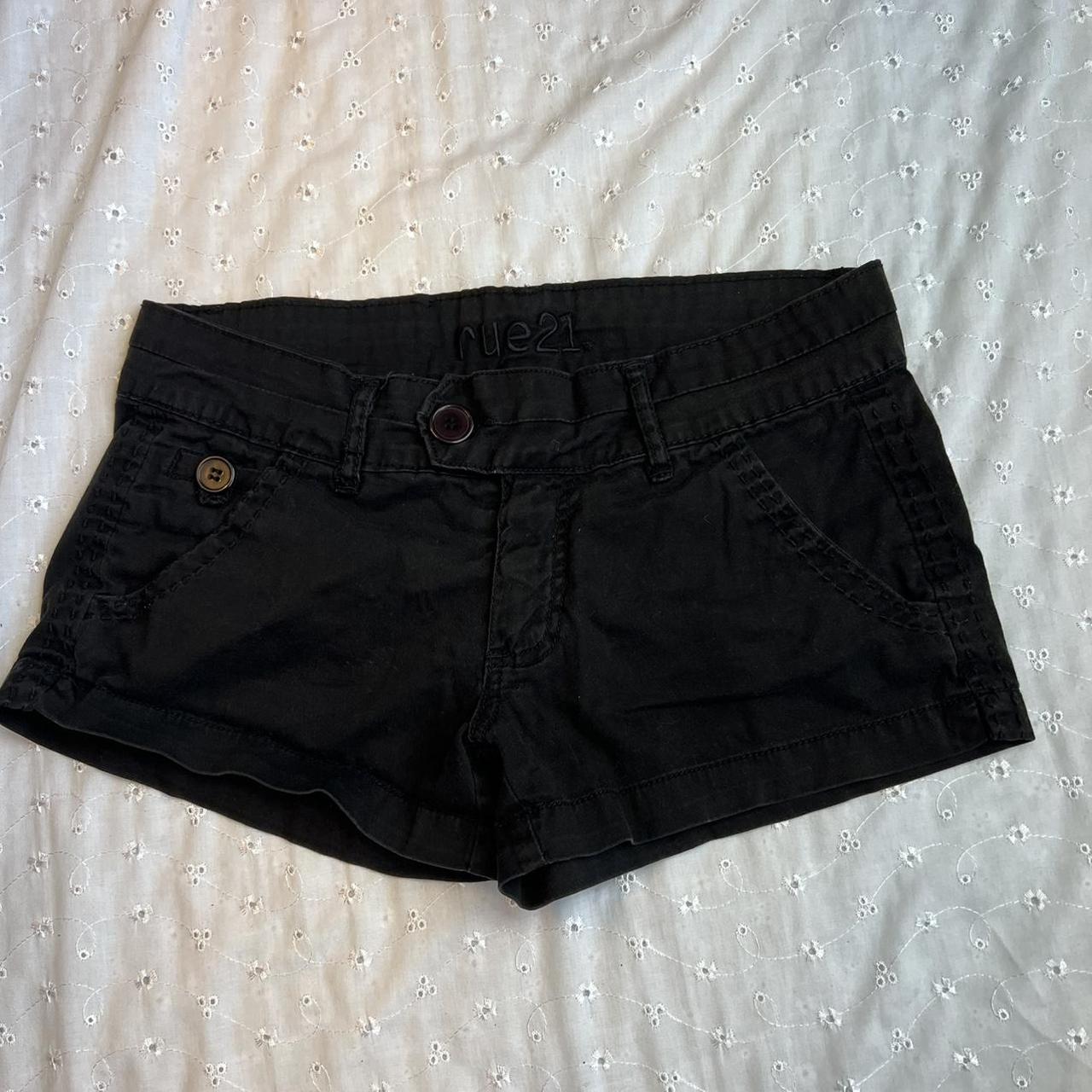 2000s low rise black cargo shorts Waist laid flat:... - Depop