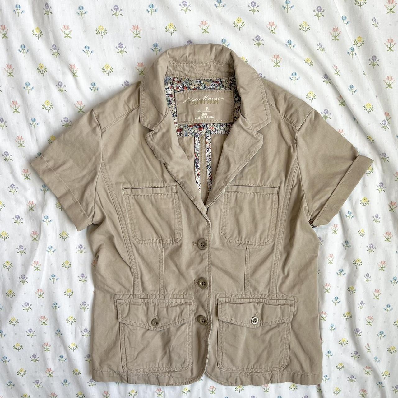 Tan short cap sleeve jacket Fits like a... - Depop