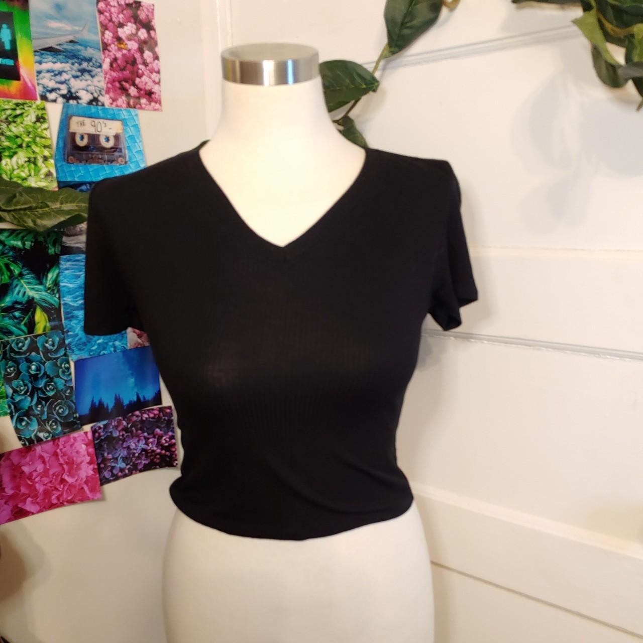 Active Basic brand size large Black v neck t-shirt... - Depop