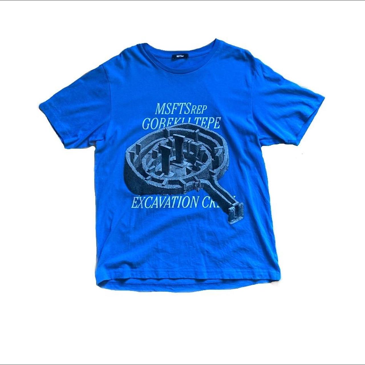 MSFTSrep blue t shirt with back Worn a couple of... - Depop