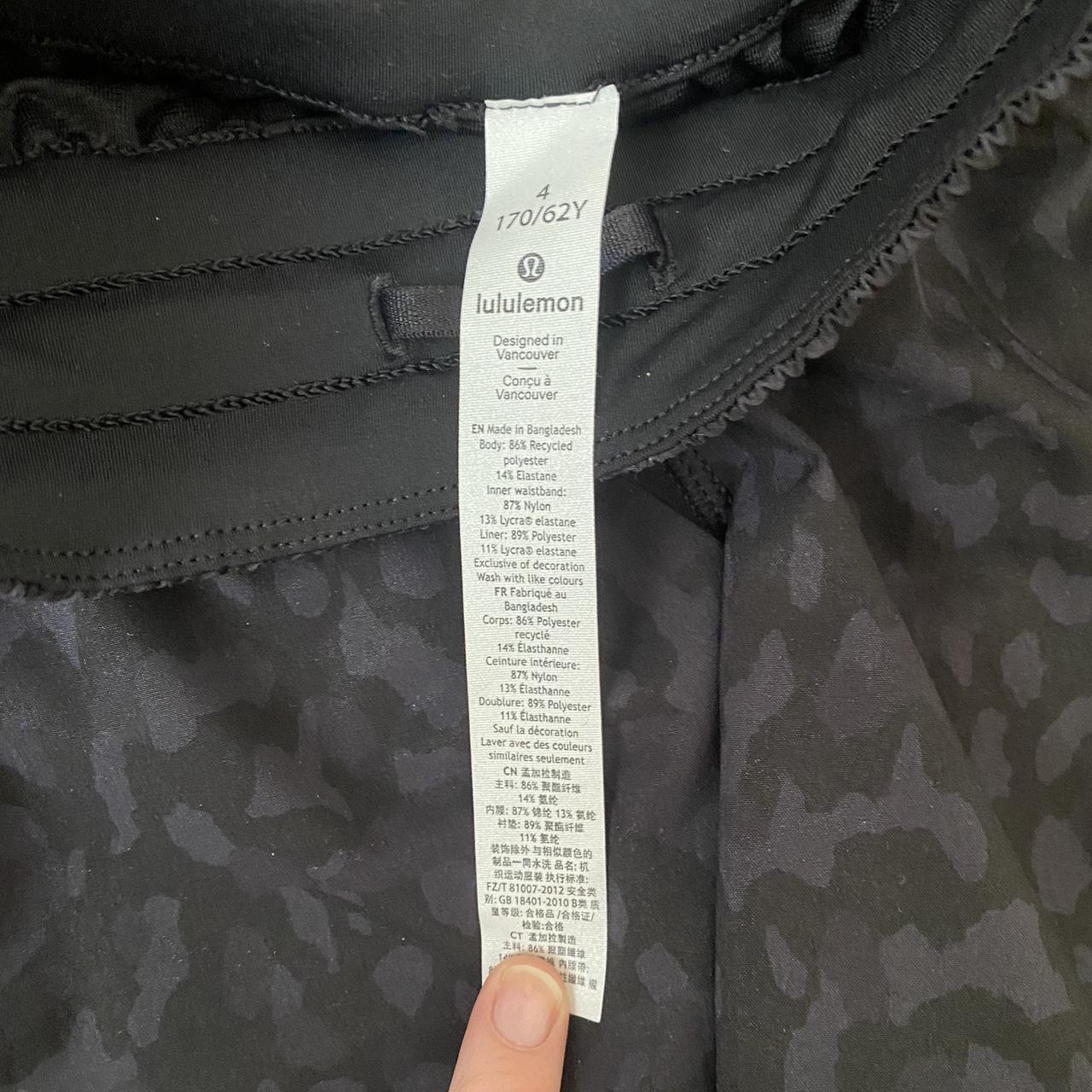 Lululemon shorts black animal print new size 4 (Au 8) - Depop