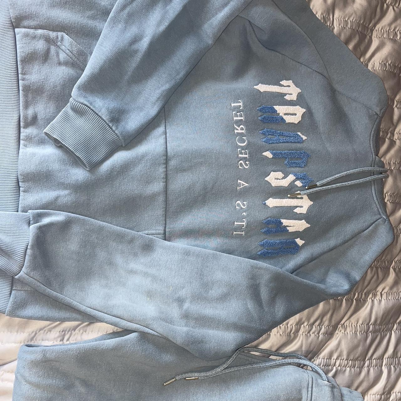 Trapstar tracksuit Baby blue Size small I am a... - Depop