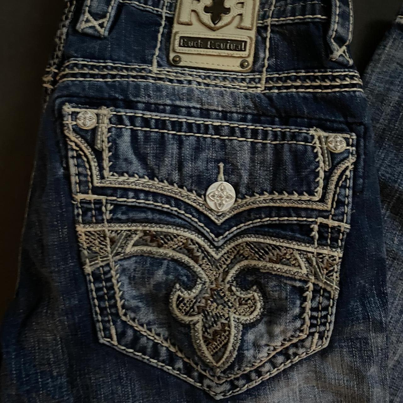 Rock revival straight leg blue jeans. Super dope... - Depop