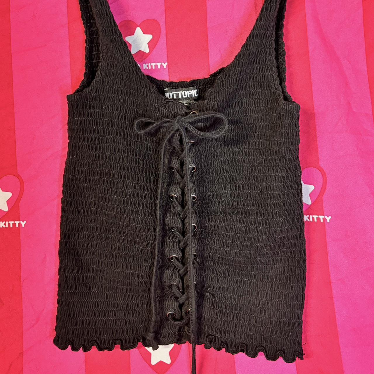 emo hot topic corset lace up cami Super stretchy... - Depop