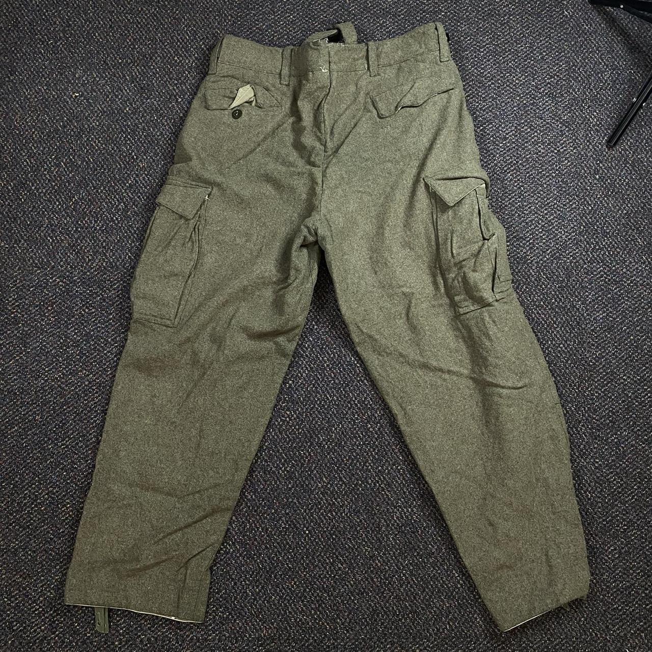 Vintage WW2 military cargo pants. Wool material.... - Depop