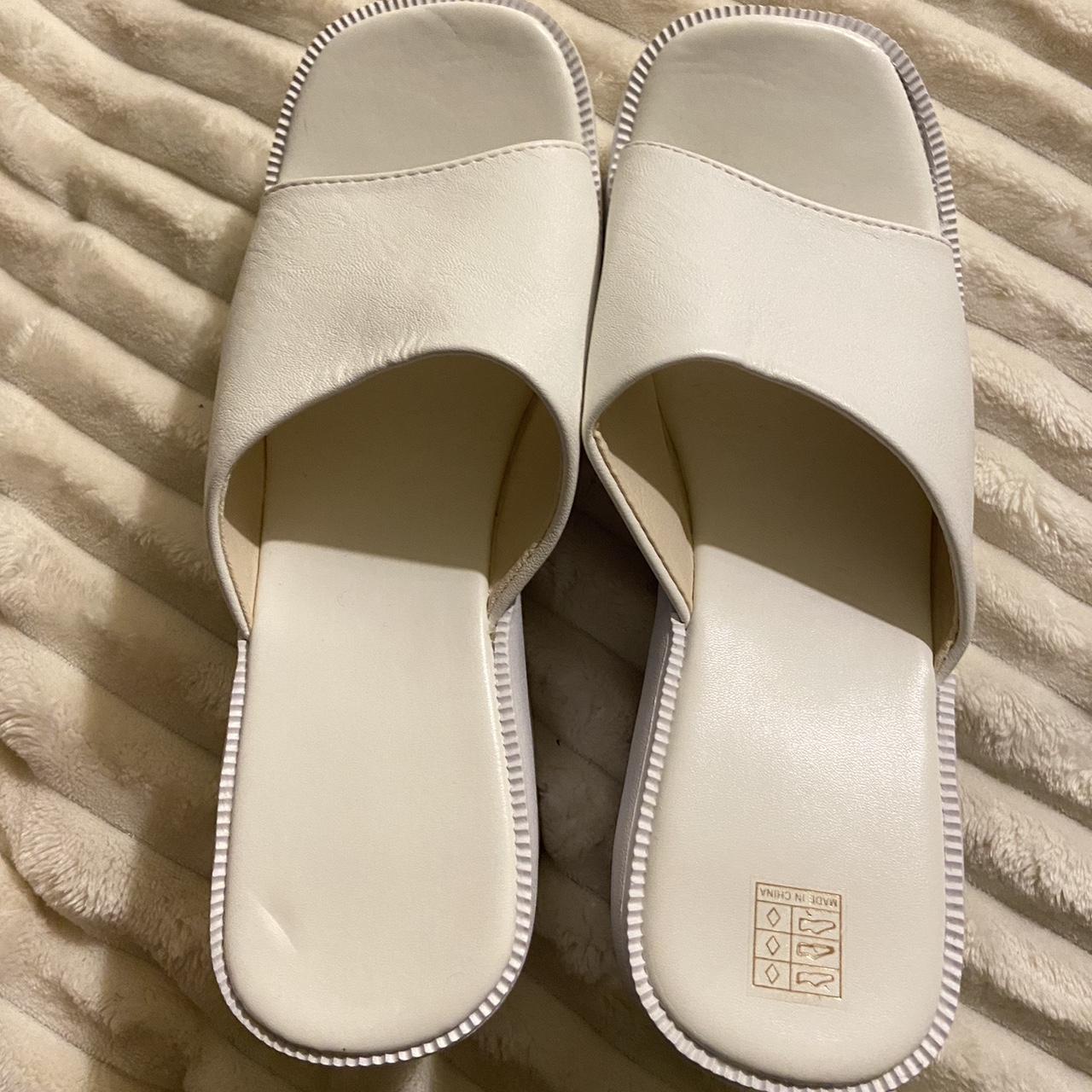 Temu white platform wedges sandal Euro size 42 Us... - Depop
