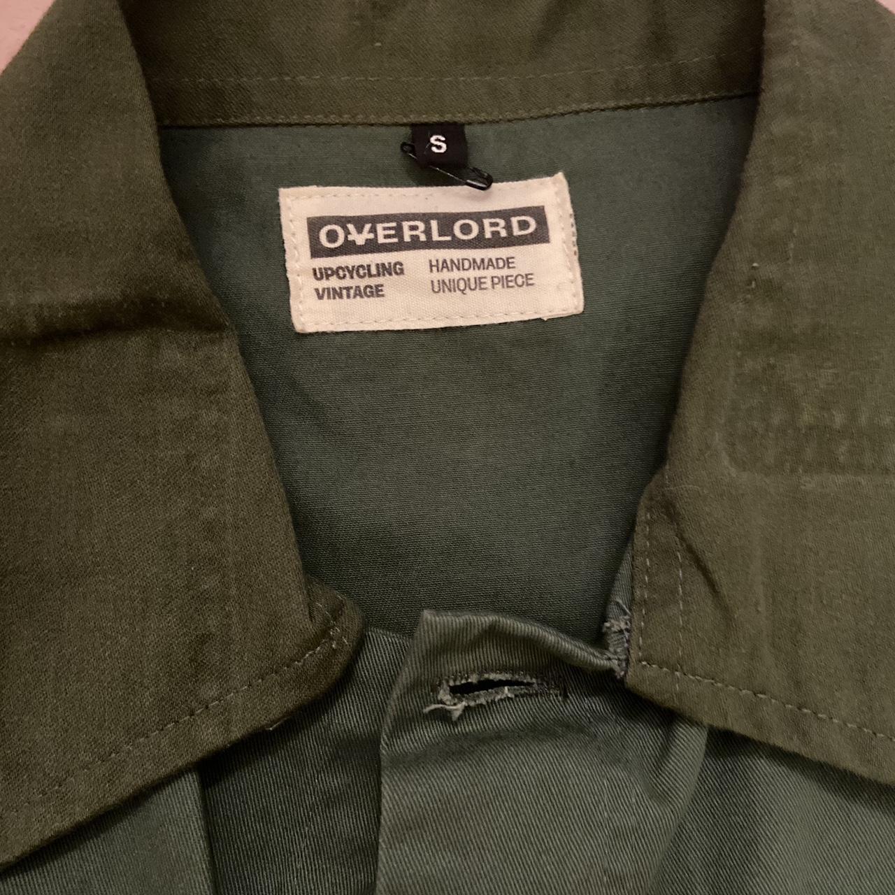 overlord green jacket with patches... - Depop