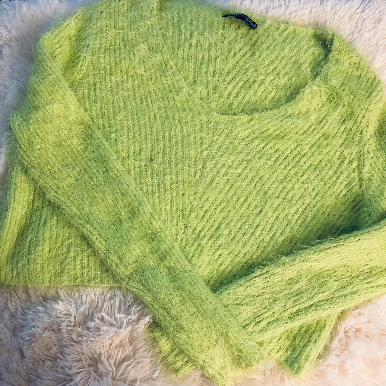 Dollskill Current Mood green fuzzy sweater. Fits a... - Depop