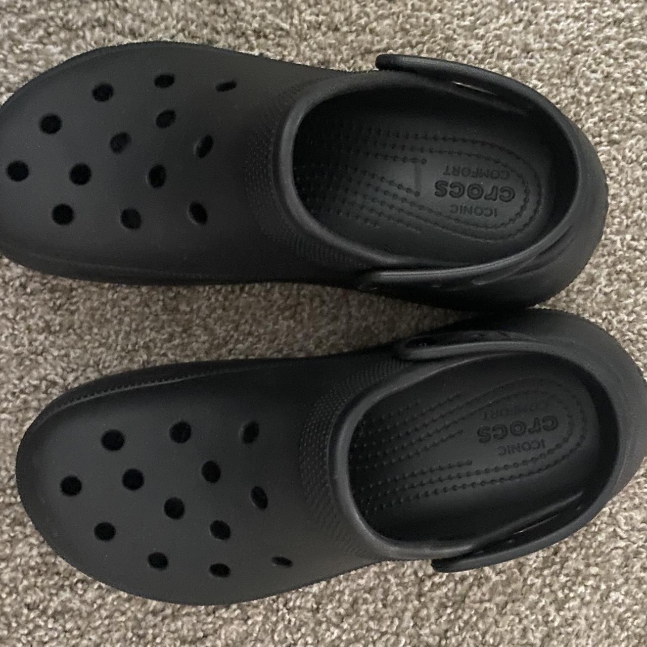 Black chunky crocs Size 9 women’s Clogs Gives a... - Depop