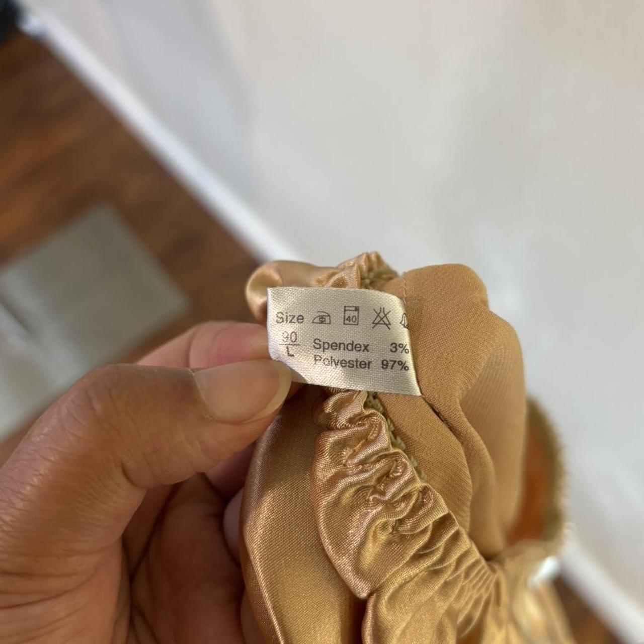 Gold satin and lace sleep set, Has a little snag and... | Depop