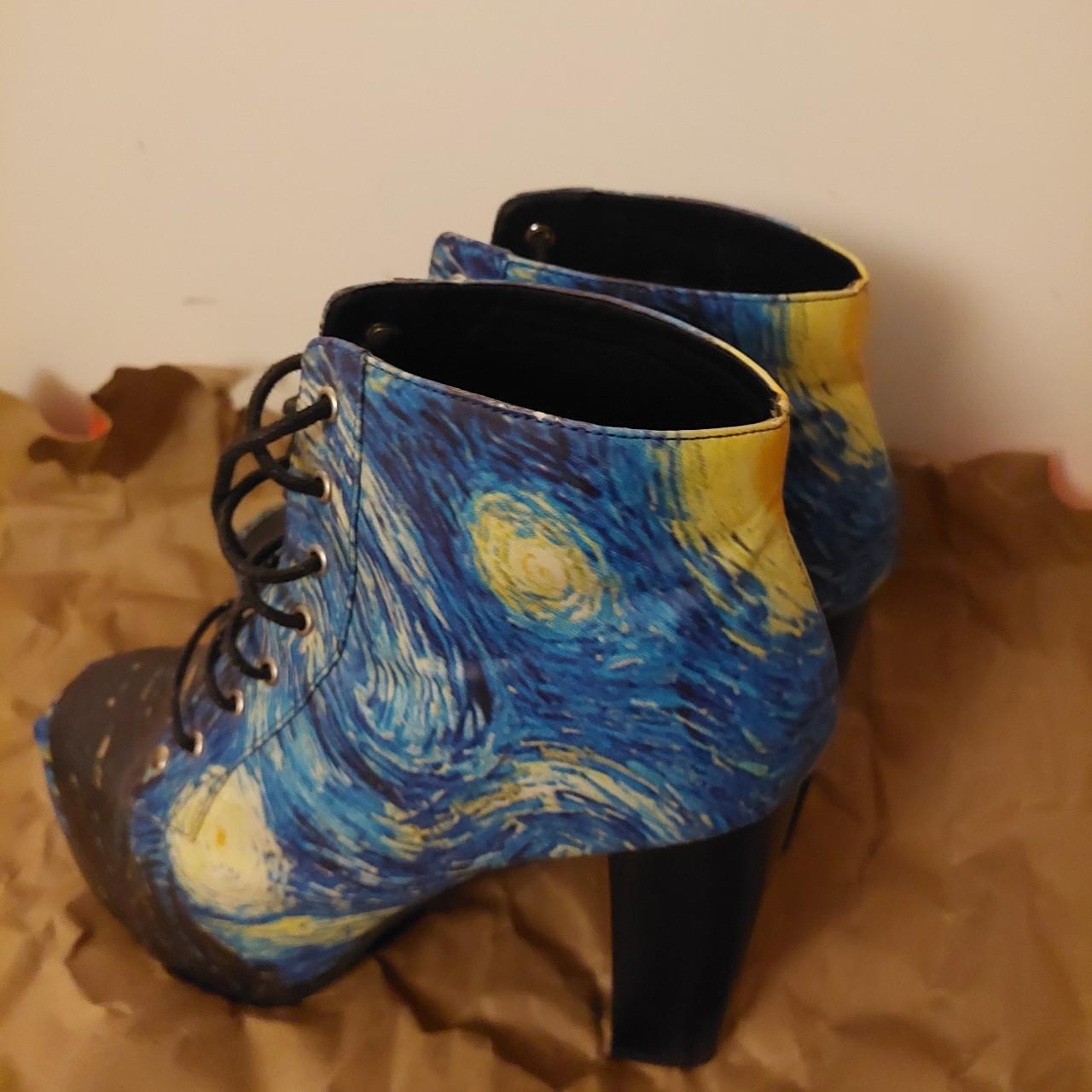 Lita boot-style Starry Night platform heels Size... - Depop