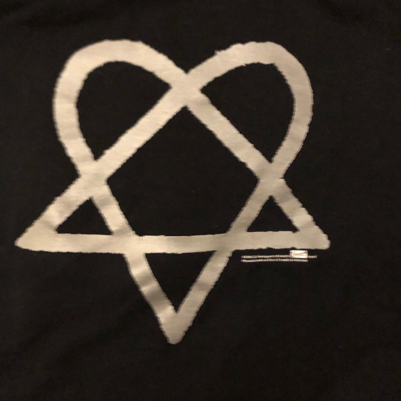 super cool HIM hoodie. rare merch design with silver... - Depop