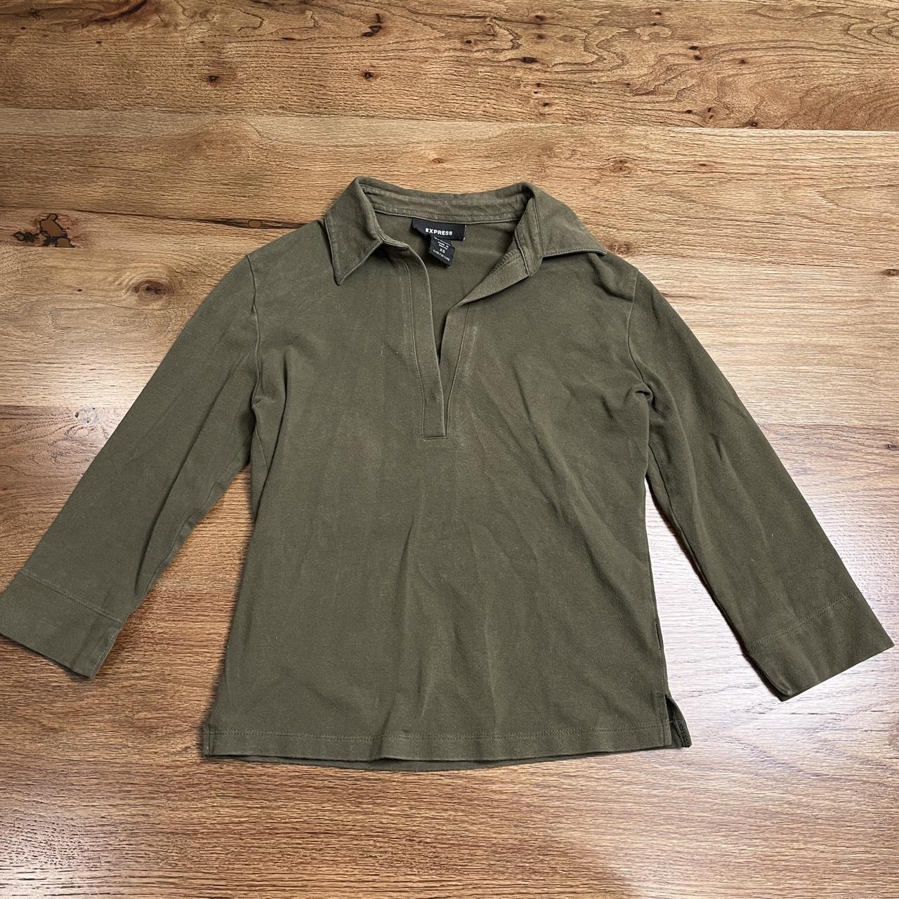 Olive green Express top Size XS - Depop