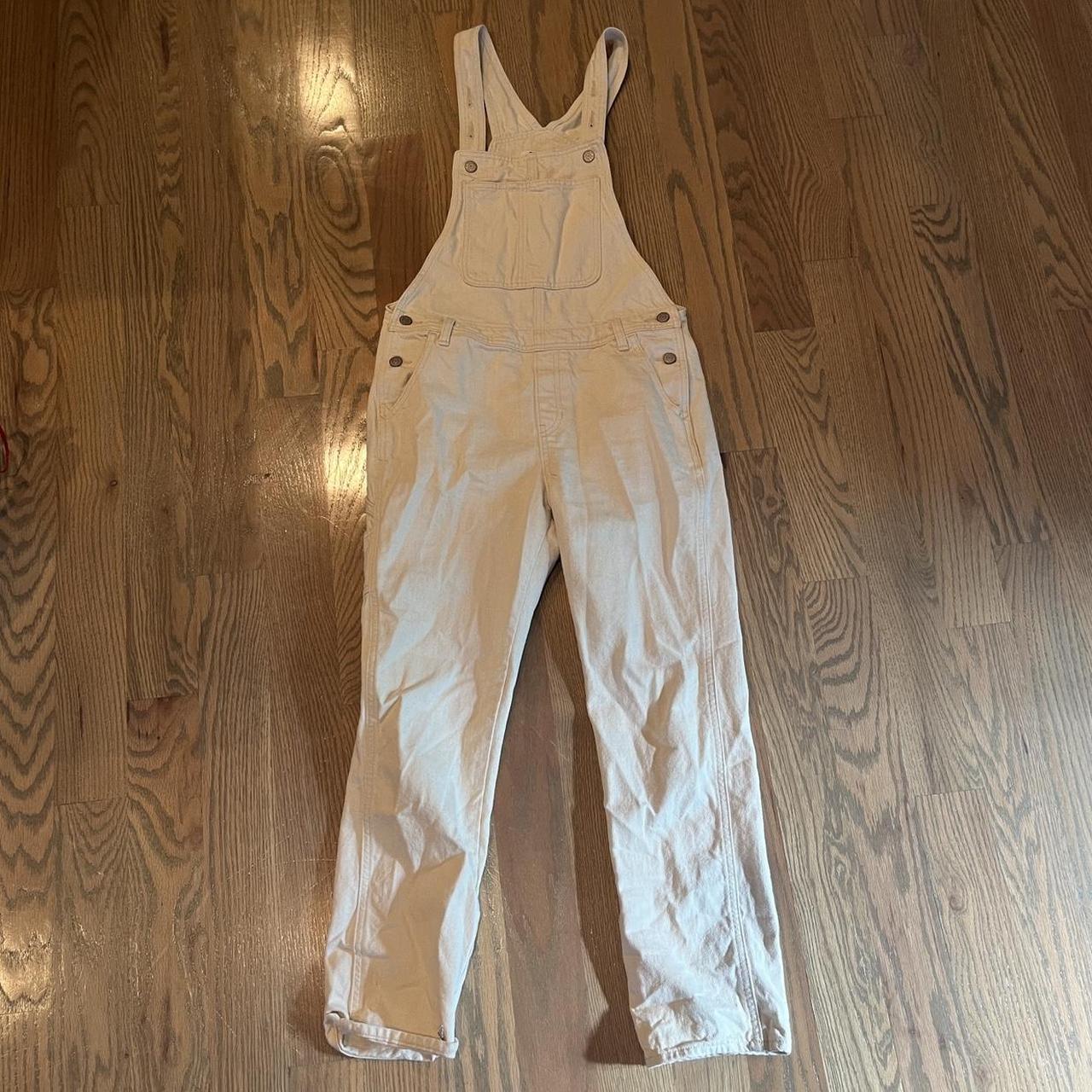 Old Navy beige overalls Size XL (but fits like a small) - Depop