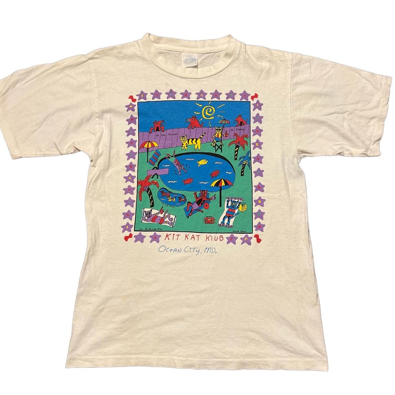 Vintage 1990's Kit Kat Club Cute Cat T shirt... - Depop