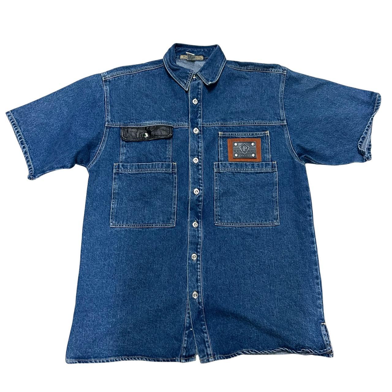 Vintage Paco Sport Denim Shirt Large - 22x33 Fits... - Depop