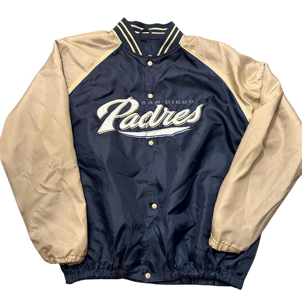 Vintage San Diego Padres Embroidered Zip Up... - Depop