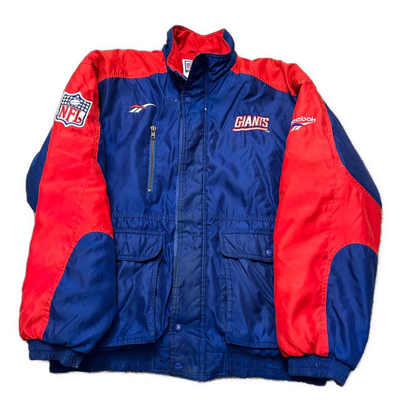 Vintage New York Giants Reebok Pro Line Puffer... - Depop